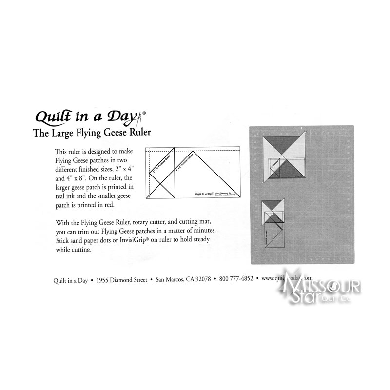 Large Flying Geese Ruler (4" X 8") | Eleanor Burns | Quilt In a D...