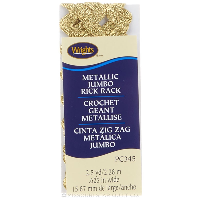 Metallic Gold Jumbo Rick Rack (2 1/2 yard package) | Wrights